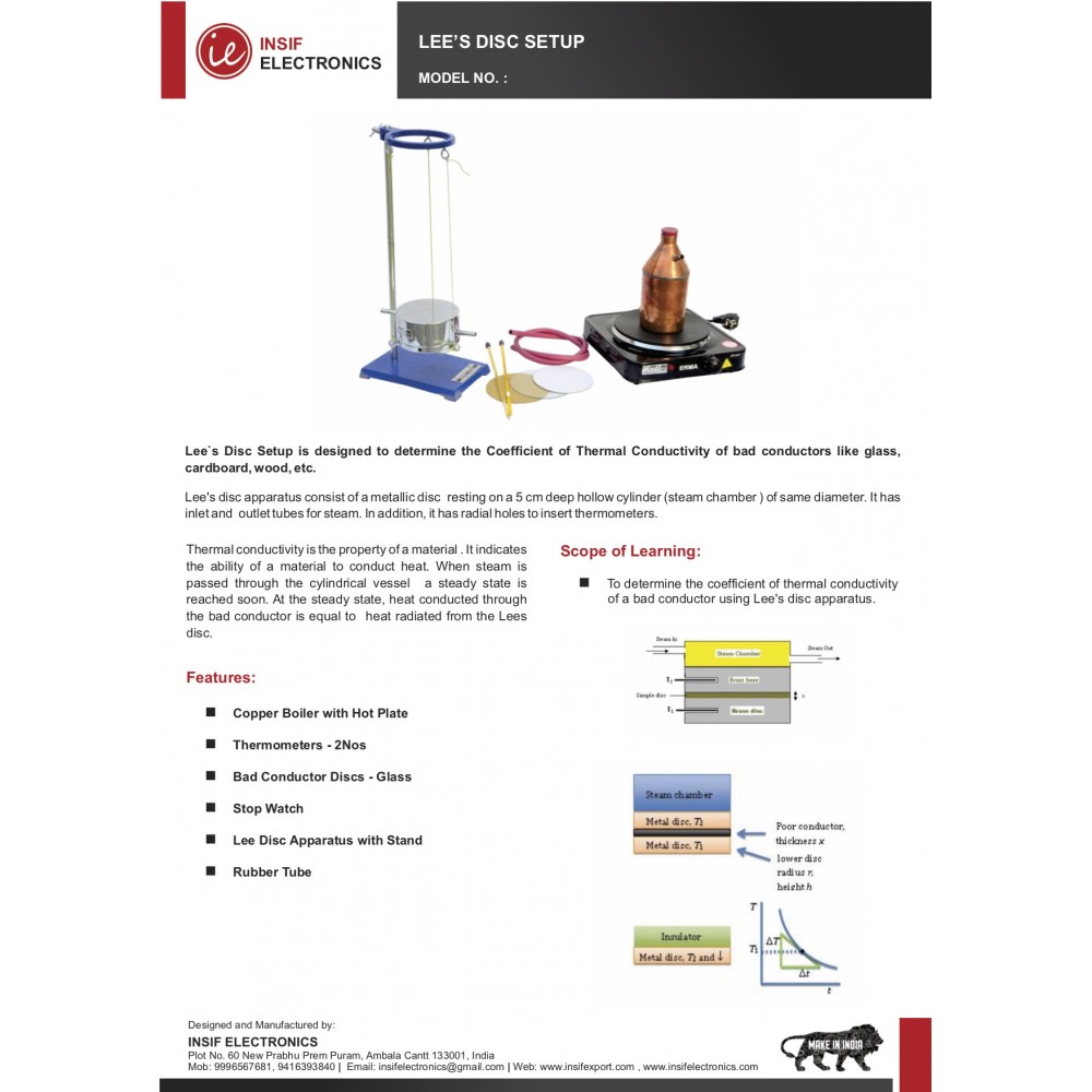 Determination of thermal conductivity of a bad conductor by Lee’s method
